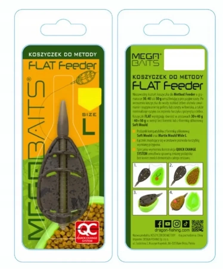 MegaBAITS Koszyczek do metody FLAT feeder 1 szt. L 50 g (CLD-59-09-1050 ...