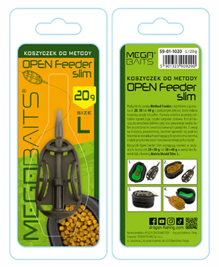 MegaBAITS Koszyczek do metody OPEN feeder slim 1 szt. L 20 g (CLD-59-01 ...